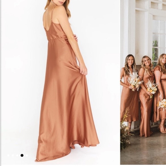 Show Me Your MuMu | Dresses | Copper Luxe Satin Dress | Poshmark